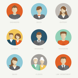 Cartoon business avatars Royalty Free Vector Image
