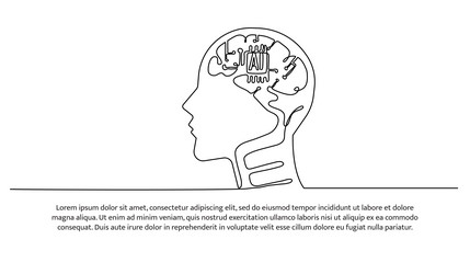Continuous line design of human and robot hands Vector Image