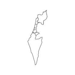 Outline simple map of israel Royalty Free Vector Image