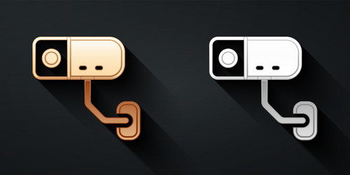 Gold and silver camera shutter icon isolated Vector Image