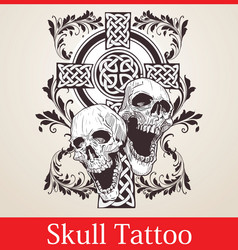 Skull cross tattoo Royalty Free Vector Image - VectorStock