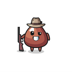Potato chip hunter mascot holding a gun Royalty Free Vector