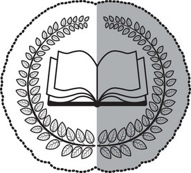 Crown of leaves with wavy pages of book Royalty Free Vector