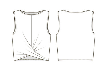 Jersey cut out crop top Royalty Free Vector Image