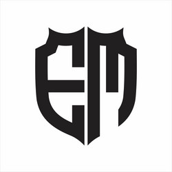 Em initial logo linked circle monogram Royalty Free Vector