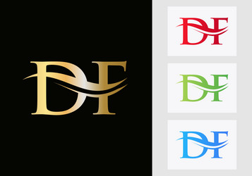 Modern df logo design for business and company Vector Image