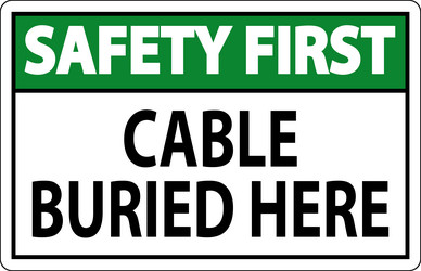 Safety sign fiber optic cable sign Royalty Free Vector Image