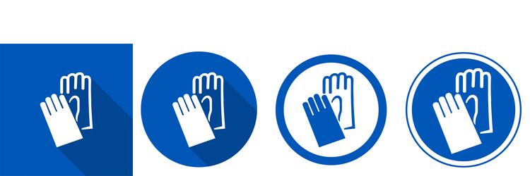 Caution symbol wear hand protection sign Vector Image