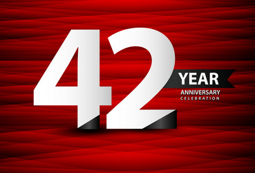 42 year anniversary celebration logo silver Vector Image