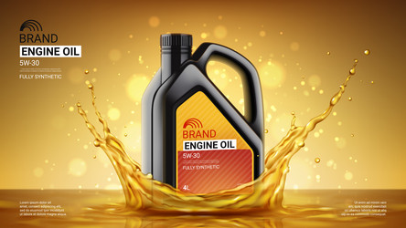 Engine oil advertisement background Royalty Free Vector