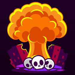 Exploding bomb atomic explode effect and comic Vector Image