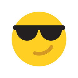 Yellow distorted smile emoji isolated on black Vector Image