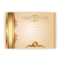 Horizontal royal certificate with lace pattern Vector Image