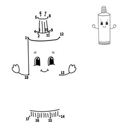 Dot to draw a line handwriting practice Royalty Free Vector