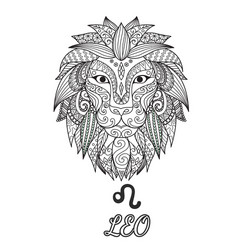 Zodiac sign leo isolated on white background Vector Image