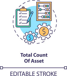 Total asset count icons set Royalty Free Vector Image