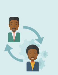 Two men sharing ideas Royalty Free Vector Image