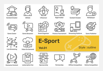 Esport competition icons Royalty Free Vector Image