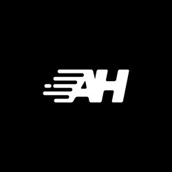 Letter ah fast speed technology modern logo design