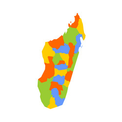 Madagascar political map of administrative Vector Image