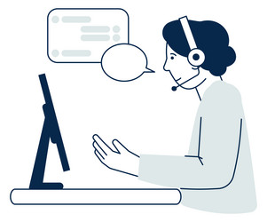 Customer service worker icon woman talking Vector Image