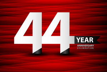 44 year anniversary celebration logo Royalty Free Vector
