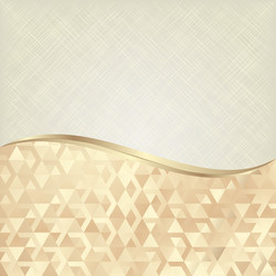Creamy and golden background divided into two Vector Image