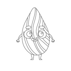 Funny cartoon almond kawaii nut character food Vector Image
