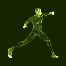 Man body grid human wireframe 3d model polygonal Vector Image
