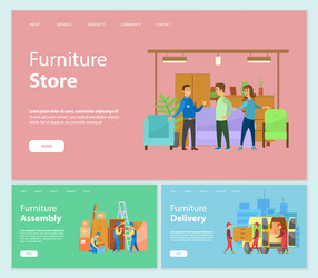 Furniture delivery and assembly store service set Vector Image