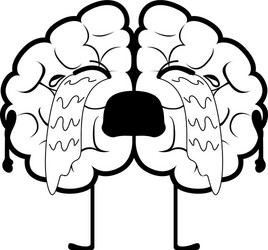 Isolated disconnected brain cartoon Royalty Free Vector