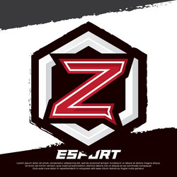Letter z esports gamers logo template creator for Vector Image