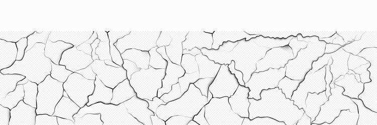 Realistic set of cracks on dry surface Royalty Free Vector