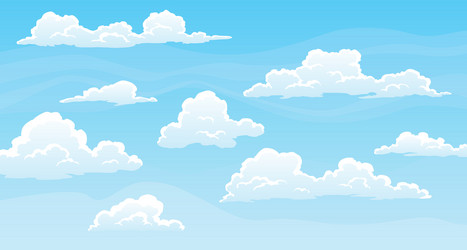 Cloudscape sky cartoon background light blue Vector Image