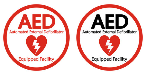 Symbol aed sign label on transparent background Vector Image