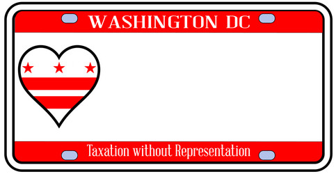 Washington dc motorcycle license plate Royalty Free Vector
