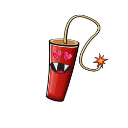 Cartoon burning dynamite characters isolated Vector Image