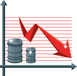Crude oil price decrease prices dropping Vector Image