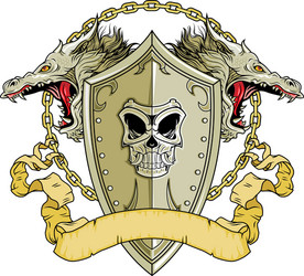 Cerberus with shield Royalty Free Vector Image