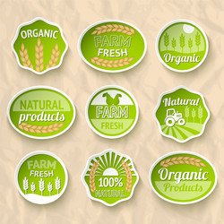 Farming harvesting and agriculture stickers Vector Image