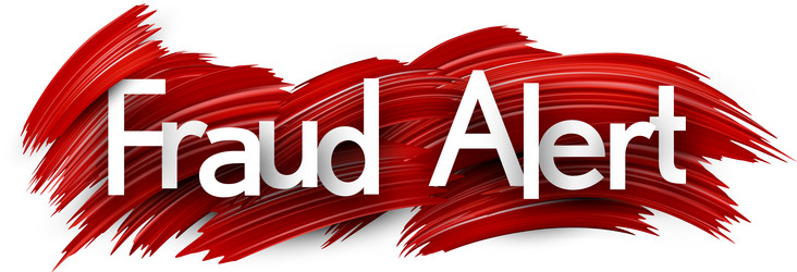 Fraud alert paper word sign with colorful Vector Image