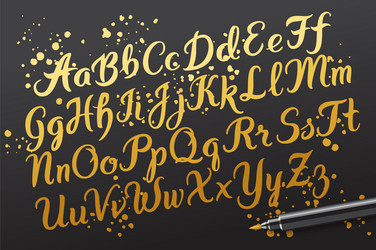 Hand drawn brushpen alphabet letters Royalty Free Vector