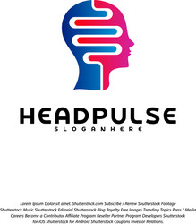 Head pulse logo intelligence designs Royalty Free Vector