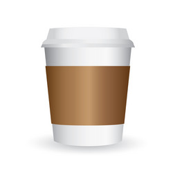 Realistic empty coffee cup template brown mug Vector Image