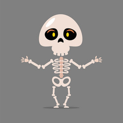 Skeleton ghost cute halloween cartoon characters Vector Image