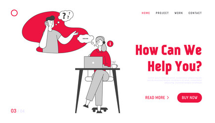 Customer support doodle concept helpdesk operator Vector Image