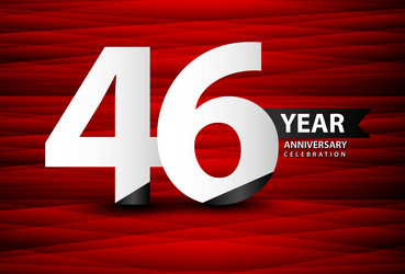 46 year anniversary celebration logo red polygon Vector Image