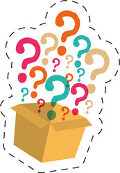 Box with question mark icons Royalty Free Vector Image