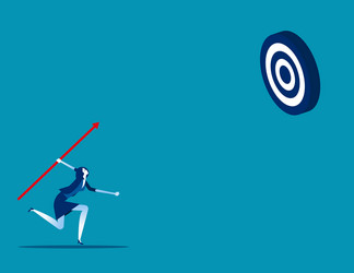 Businesswoman shoot at target Royalty Free Vector Image