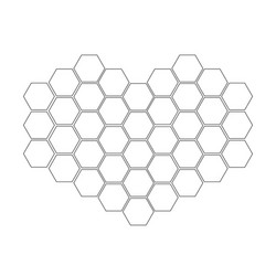 Honeycomb and bee black white Royalty Free Vector Image
